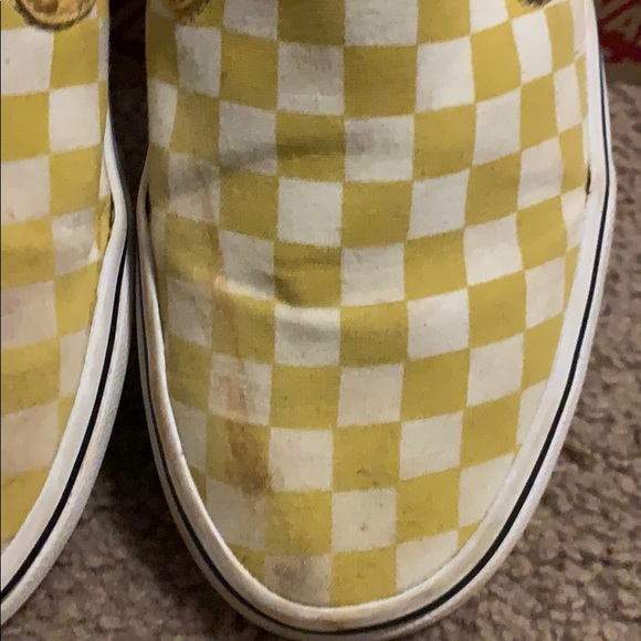 Vans | Shoes | Yellow And White Checkered Low Top Vans | Poshmark